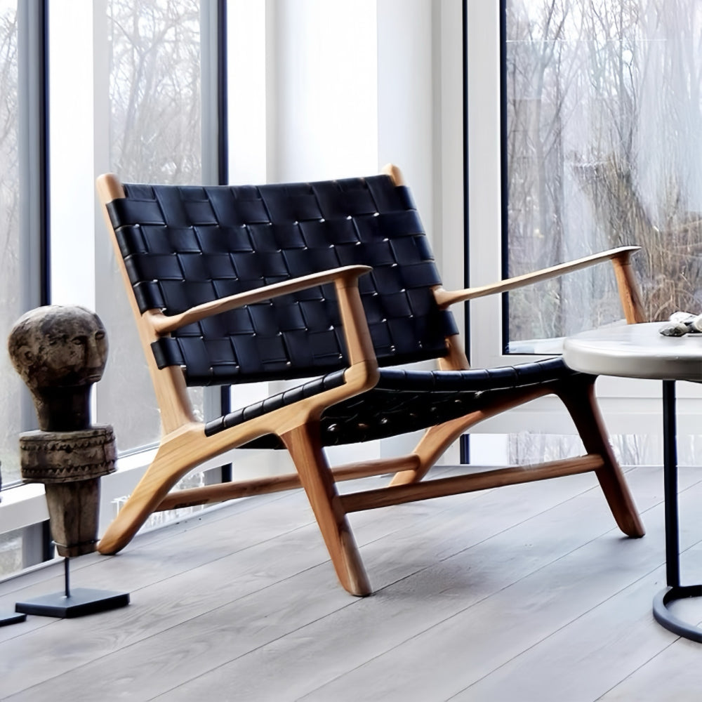 Woven Leather Lounge Chair – JaCasa